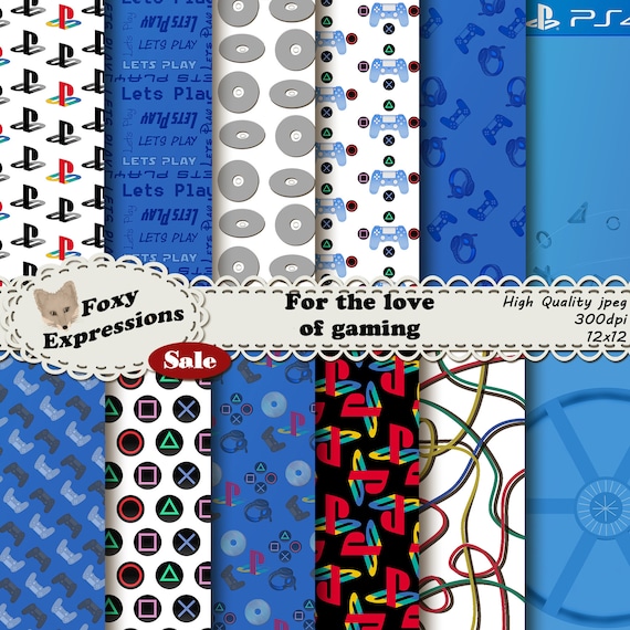 For the Love of Gaming Digital Paper Comes in Ps4 Designs - Etsy