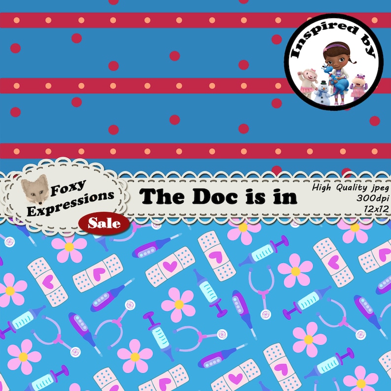 The Doc is in Digital Paper Inspired by Doc Mcstuffins - Etsy