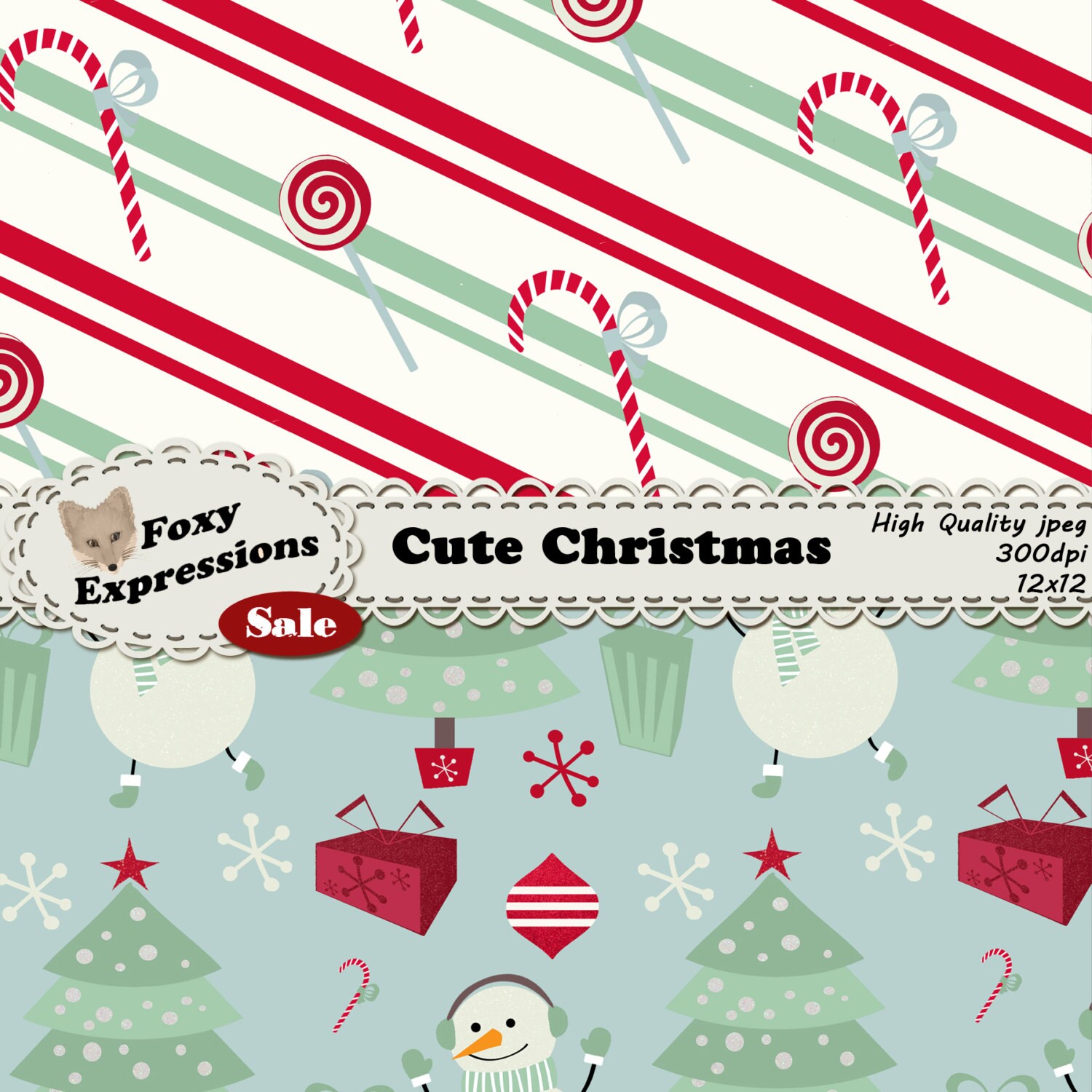 Cute Christmas Digital Paper Pack Comes in Festive Designs - Etsy