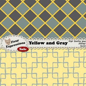 Yellow and Gray Digital Paper Comes in Several Shades of Yellow and ...
