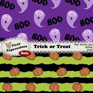 Trick or Treat Digital Paper Pack Comes With Candy Corn, Ghosts, Black ...