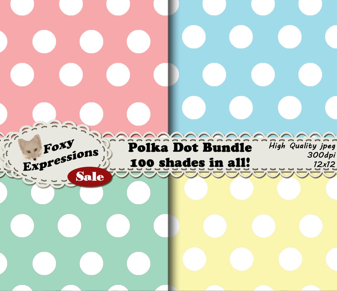 Polka Dot Bundle Comes With 100 Papers in Many Shades of Red, Orange ...