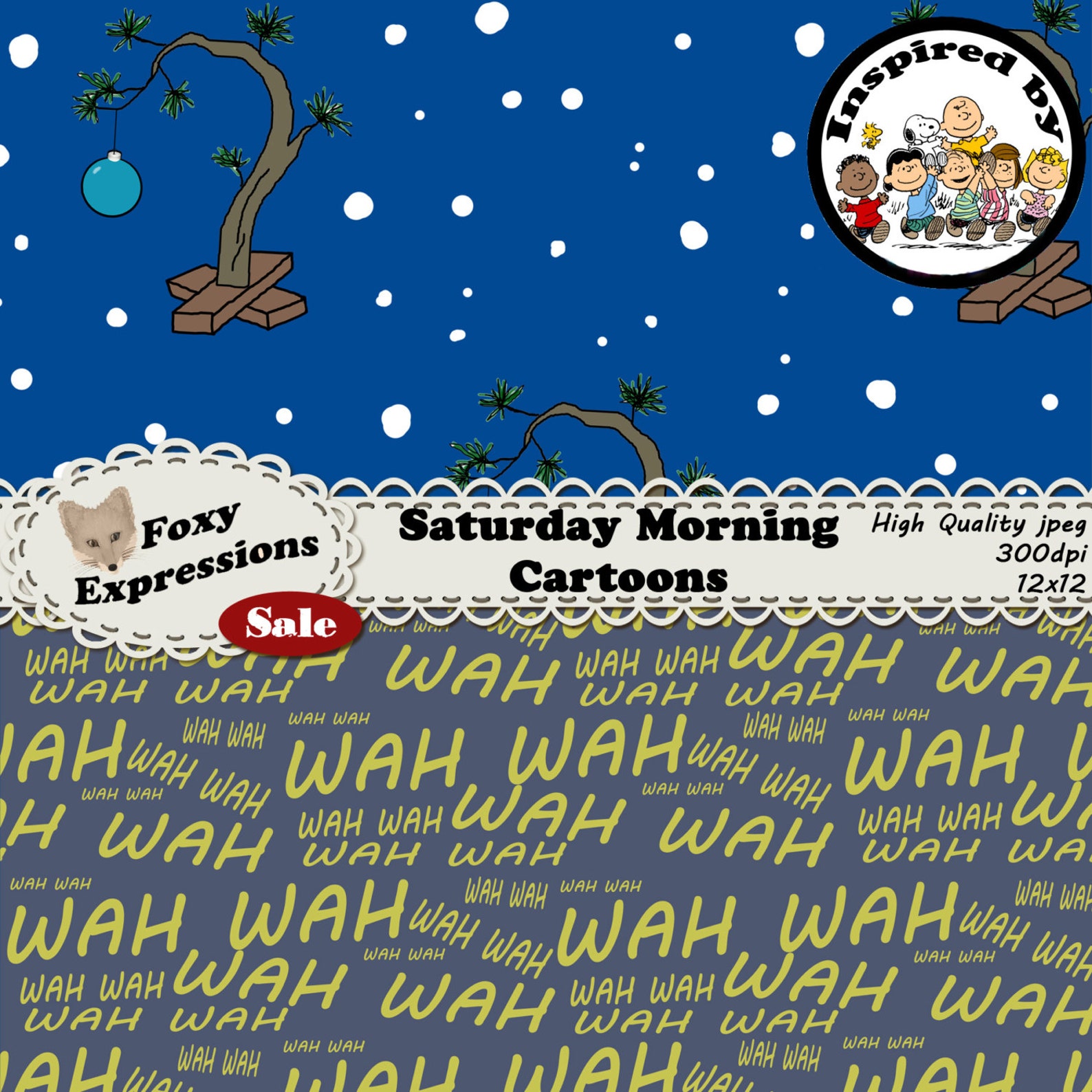 Saturday Morning Cartoons Digital Paper Inspired by Charlie Brown ...