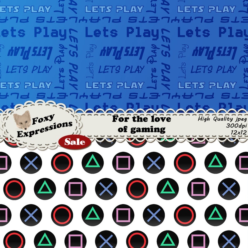 For the Love of Gaming Digital Paper Comes in Ps4 Designs - Etsy