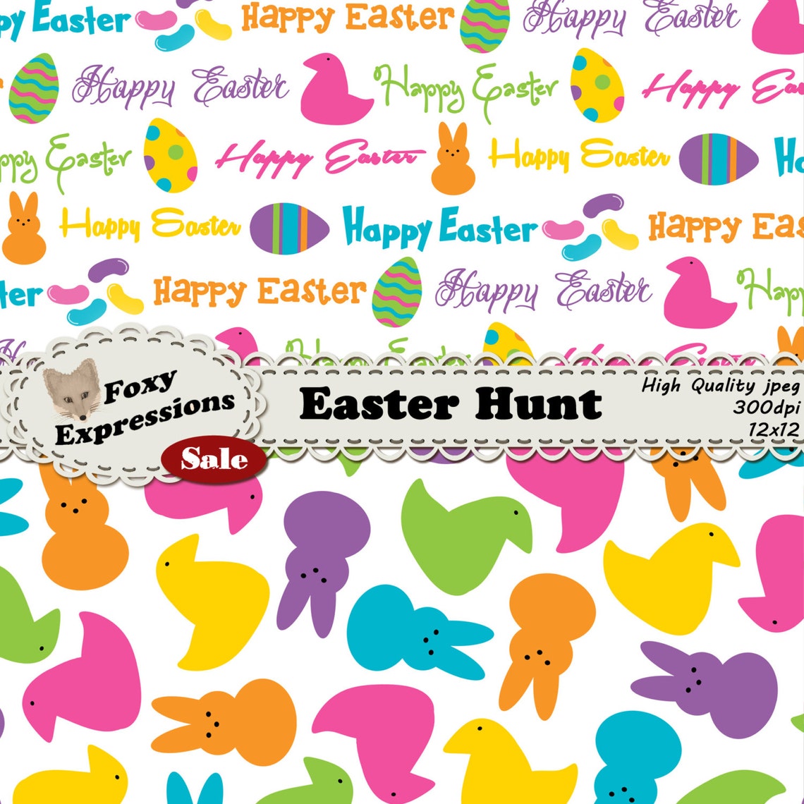 Easter Hunt Digital Paper Pack Comes in Bright Spring Colors. - Etsy
