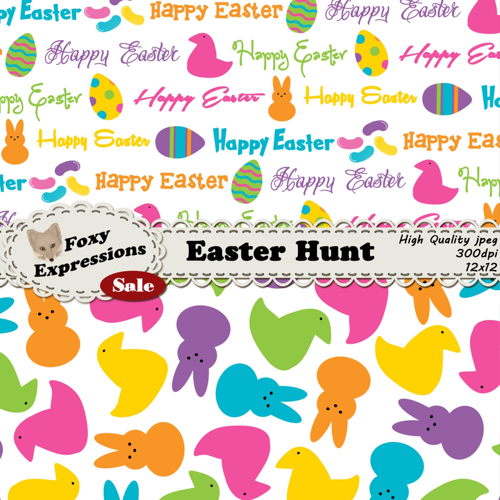 Easter Hunt Digital Paper Pack Comes in Bright Spring Colors. - Etsy