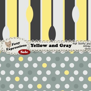 Yellow and Gray Digital Paper Comes in Several Shades of Yellow and ...