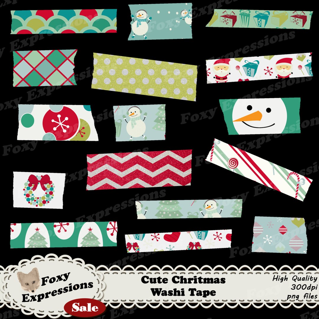 Cute Christmas Digital Washi Pack Comes in Festive Designs Including ...