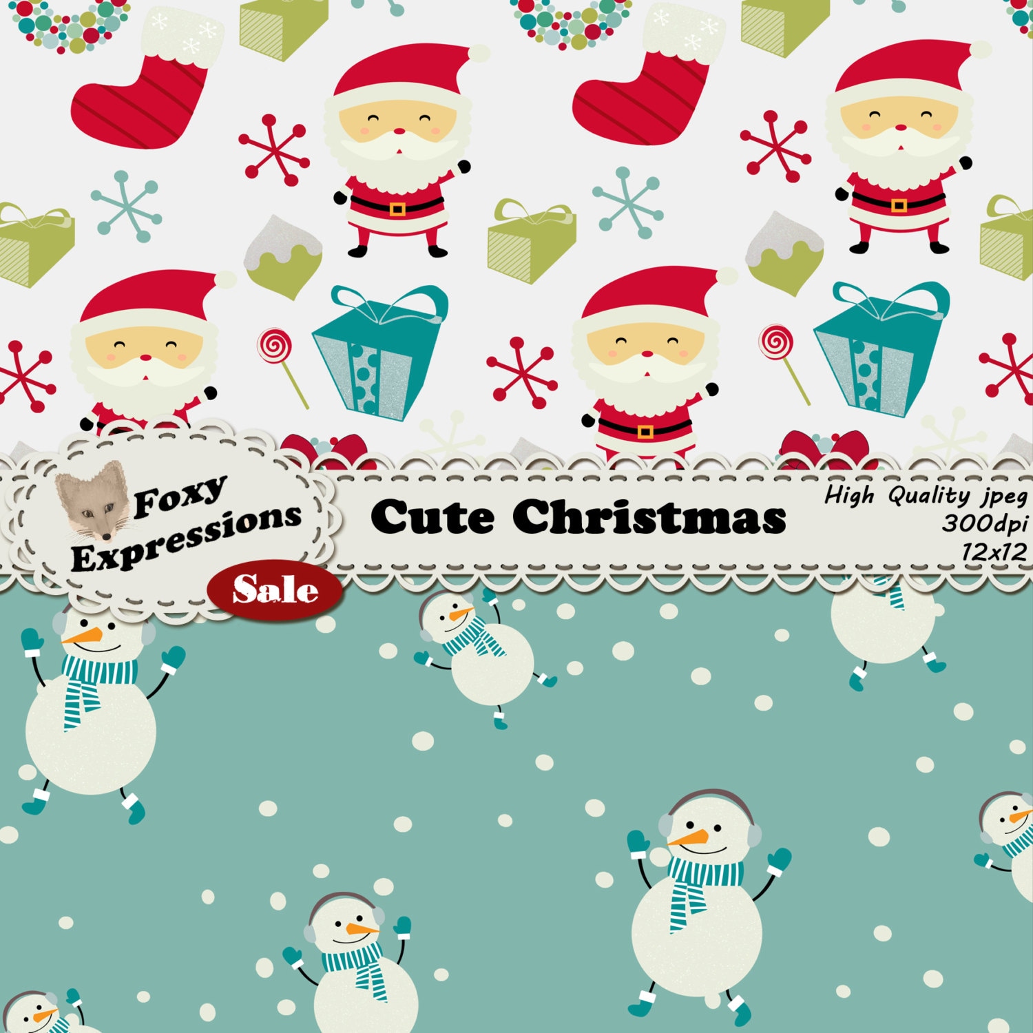 Cute Christmas Digital Paper Pack Comes in Festive Designs - Etsy