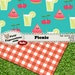 Picnic Digital Paper Comes in Colorful Designs Including Picnic Baskets ...