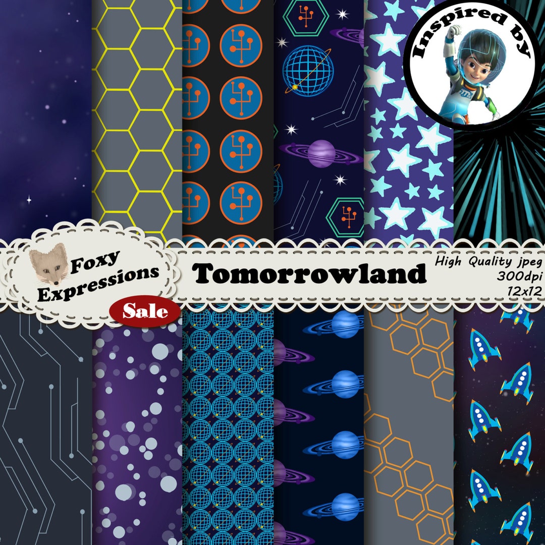 Tomorrowland Digital Paper Pack Inspired by Miles of Tomorrowland ...