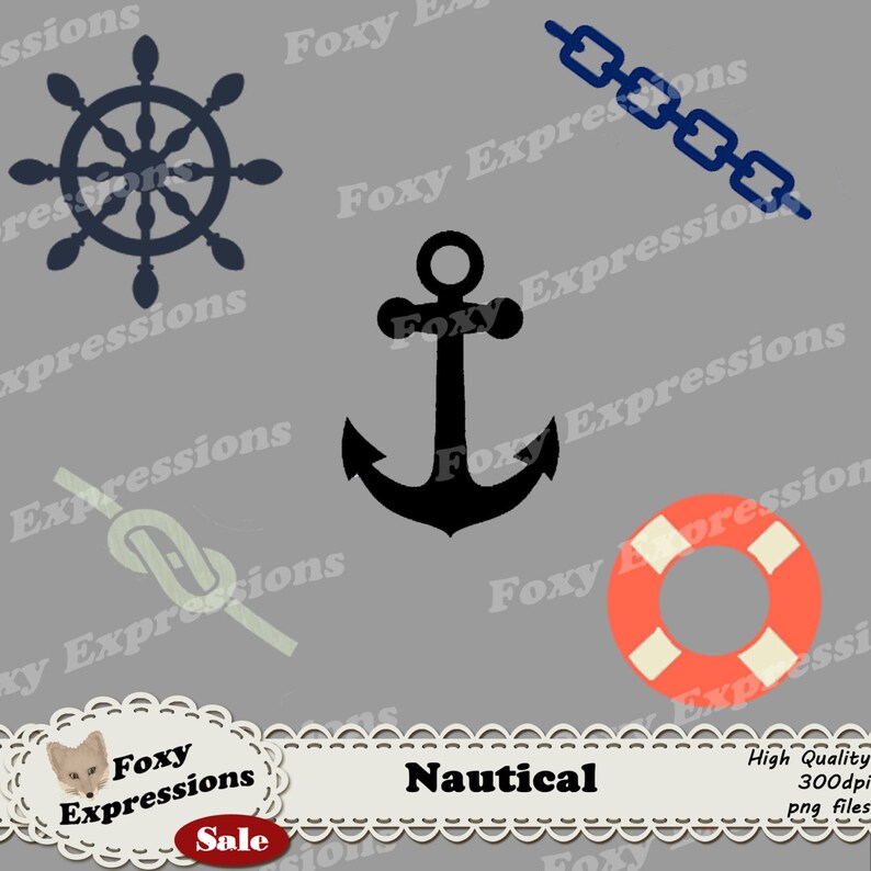 Rough Seas Nautical Digital Paper Pack Comes in Fun Anchors | Etsy