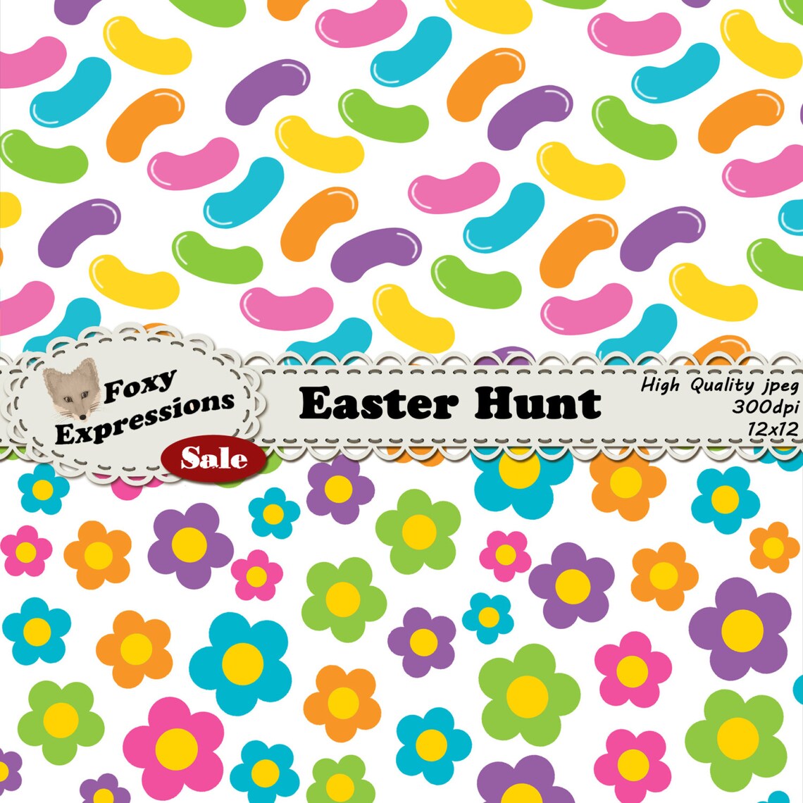 Easter Hunt Digital Paper Pack Comes in Bright Spring Colors. - Etsy