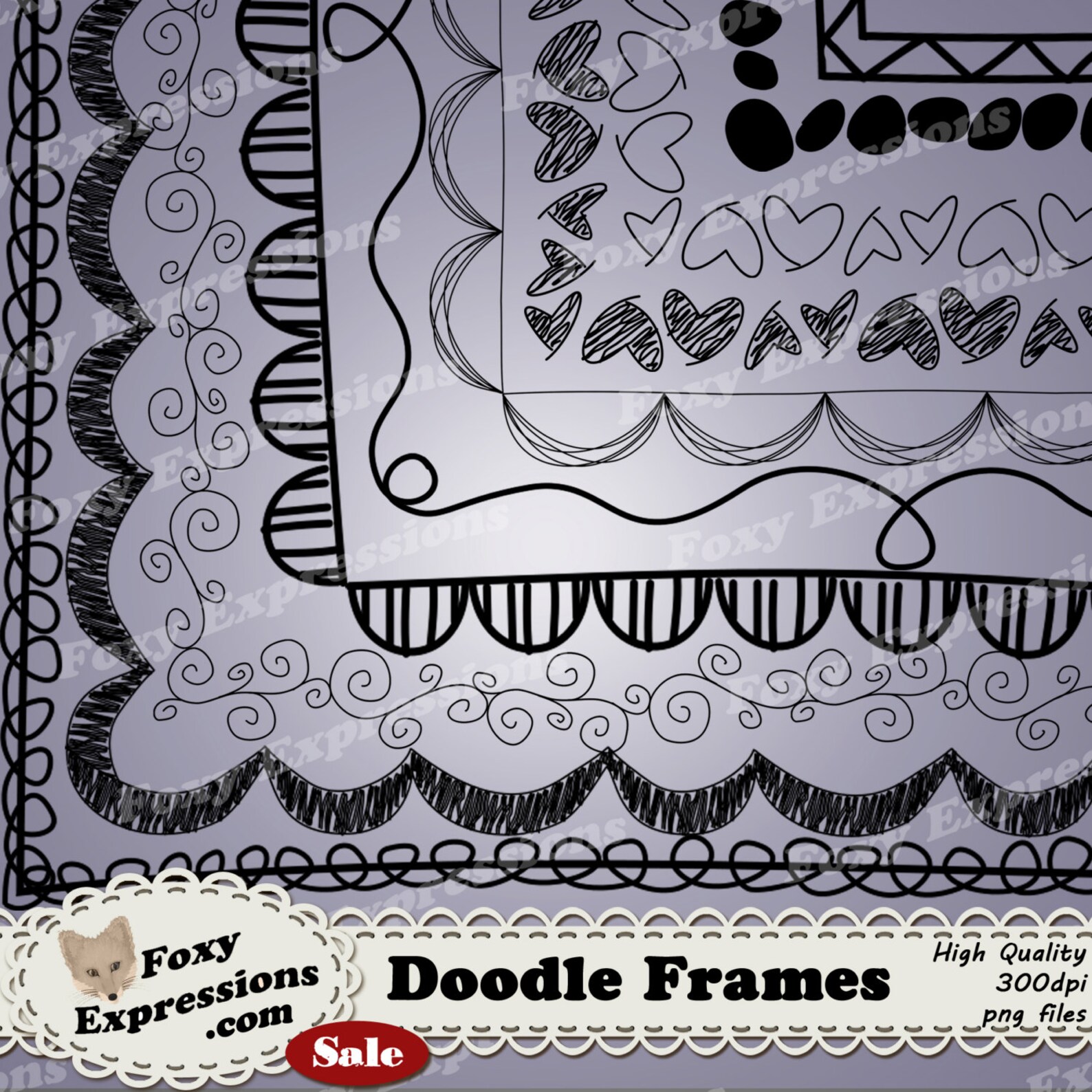Doodle Frames Digital Clip Art is a Fun Way to Bring a Hand | Etsy