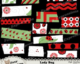 Lady Bug Digital Paper Comes in Red Black White and Green. | Etsy