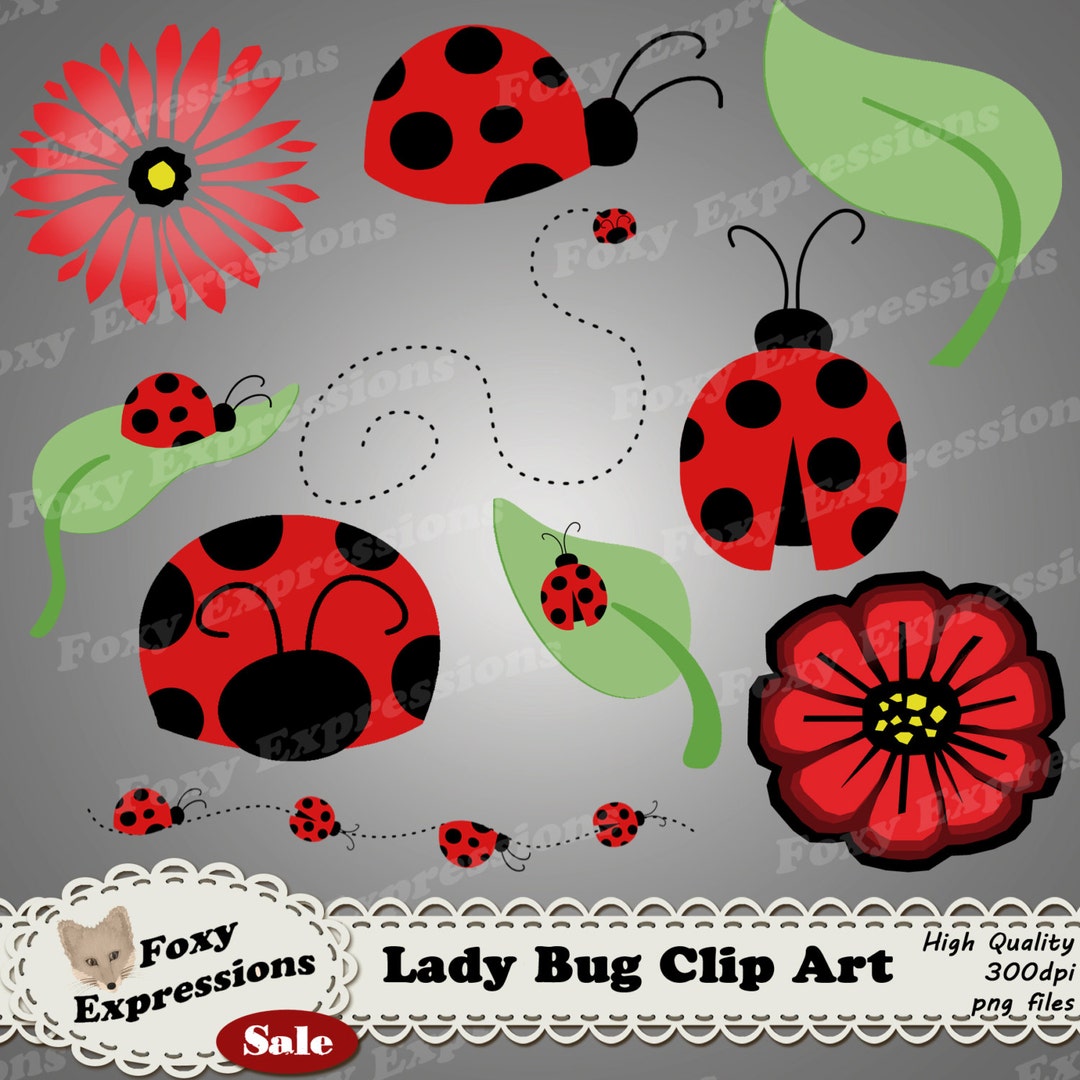 Ladybug Clip Art Pack Comes With 10 Pieces to Brighten up Any Project ...