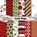 Lady Bug Digital Paper Comes in Red, Black, White, and Green. Designs ...