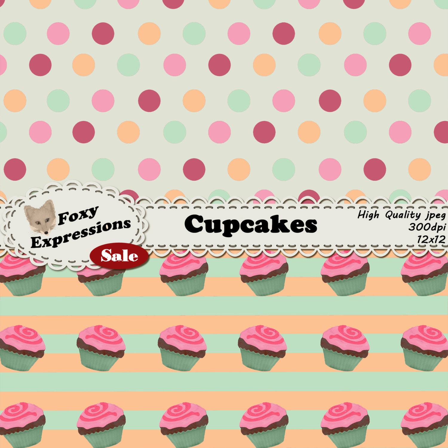 Cupcake Digital Paper Comes in Delicious Colors of Pinks - Etsy