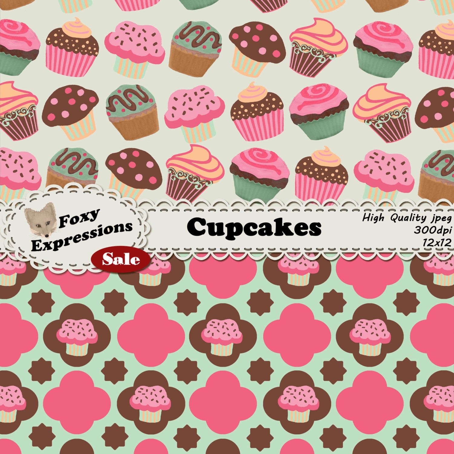 Cupcake Digital Paper Comes in Delicious Colors of Pinks - Etsy