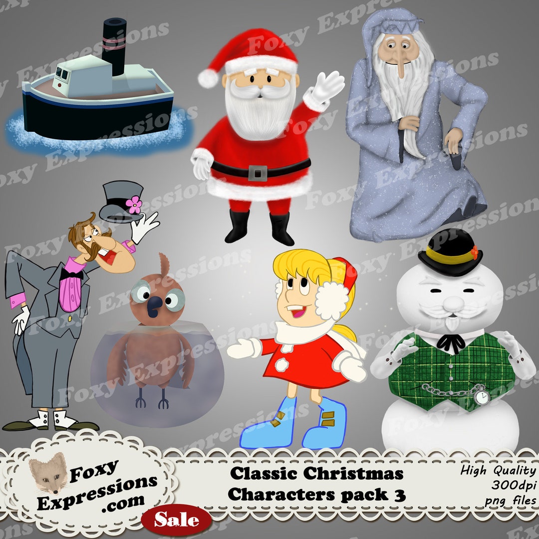 Classic X-mas Characters Pack 3 Comes With 7 Clipart. Winter Warlock ...