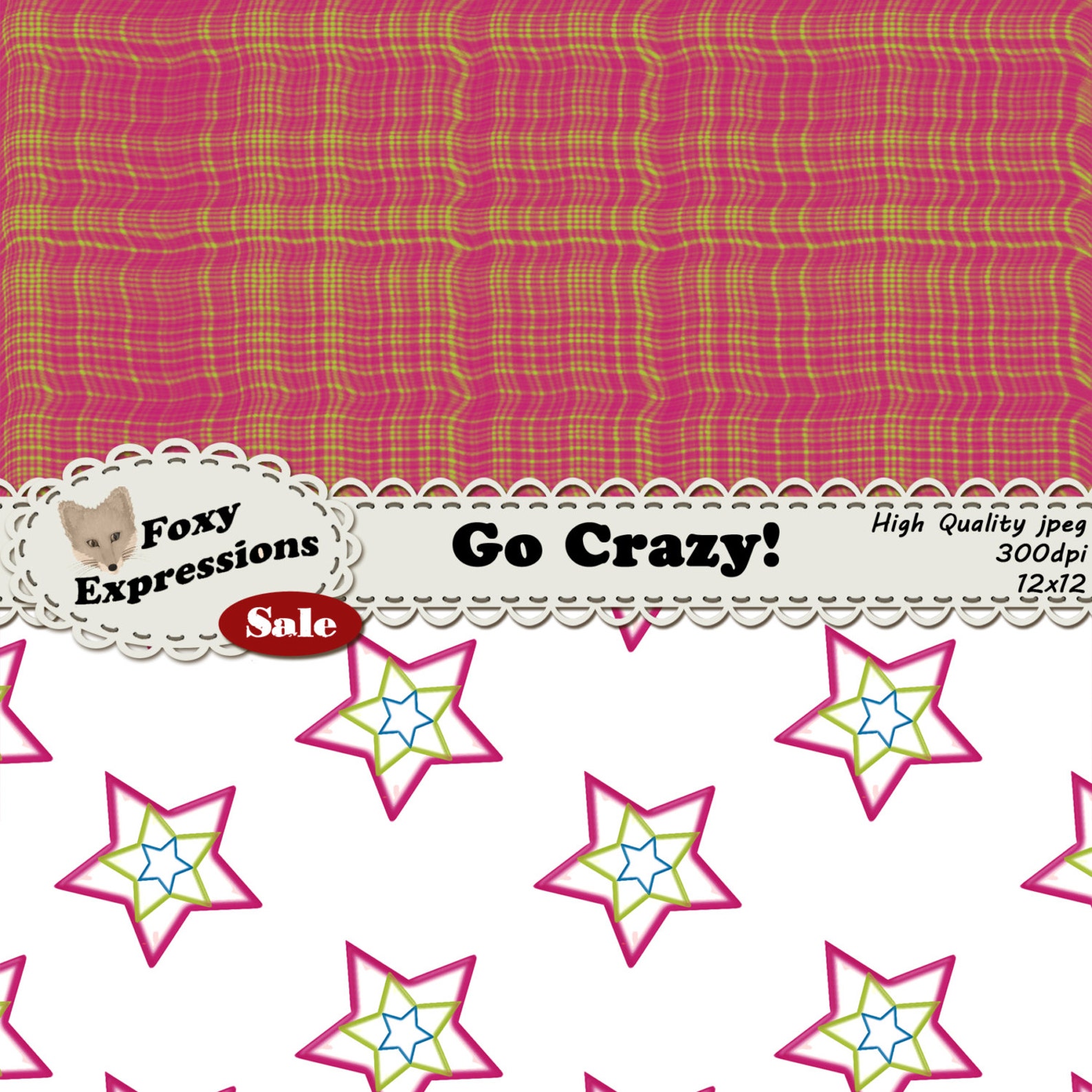 Go Crazy Scrapbooking Paper! This Pack Contains Funky Squares, Doodles ...