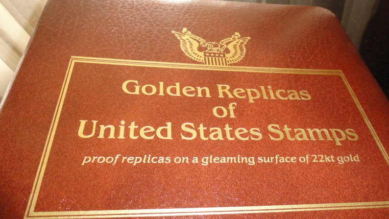 Vintage Golden Replica of United States Stamps Proof Replicas on A ...