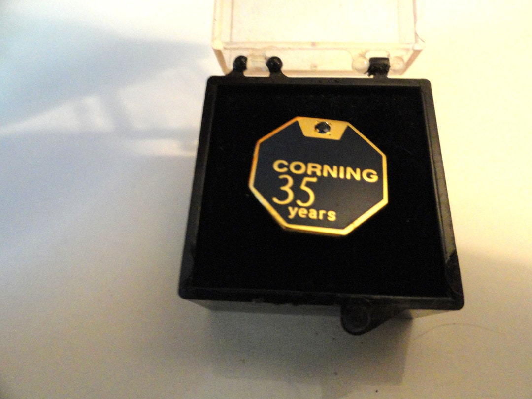 Vintage Corning 35 Years Service Tac Screw on Back Pin - Etsy