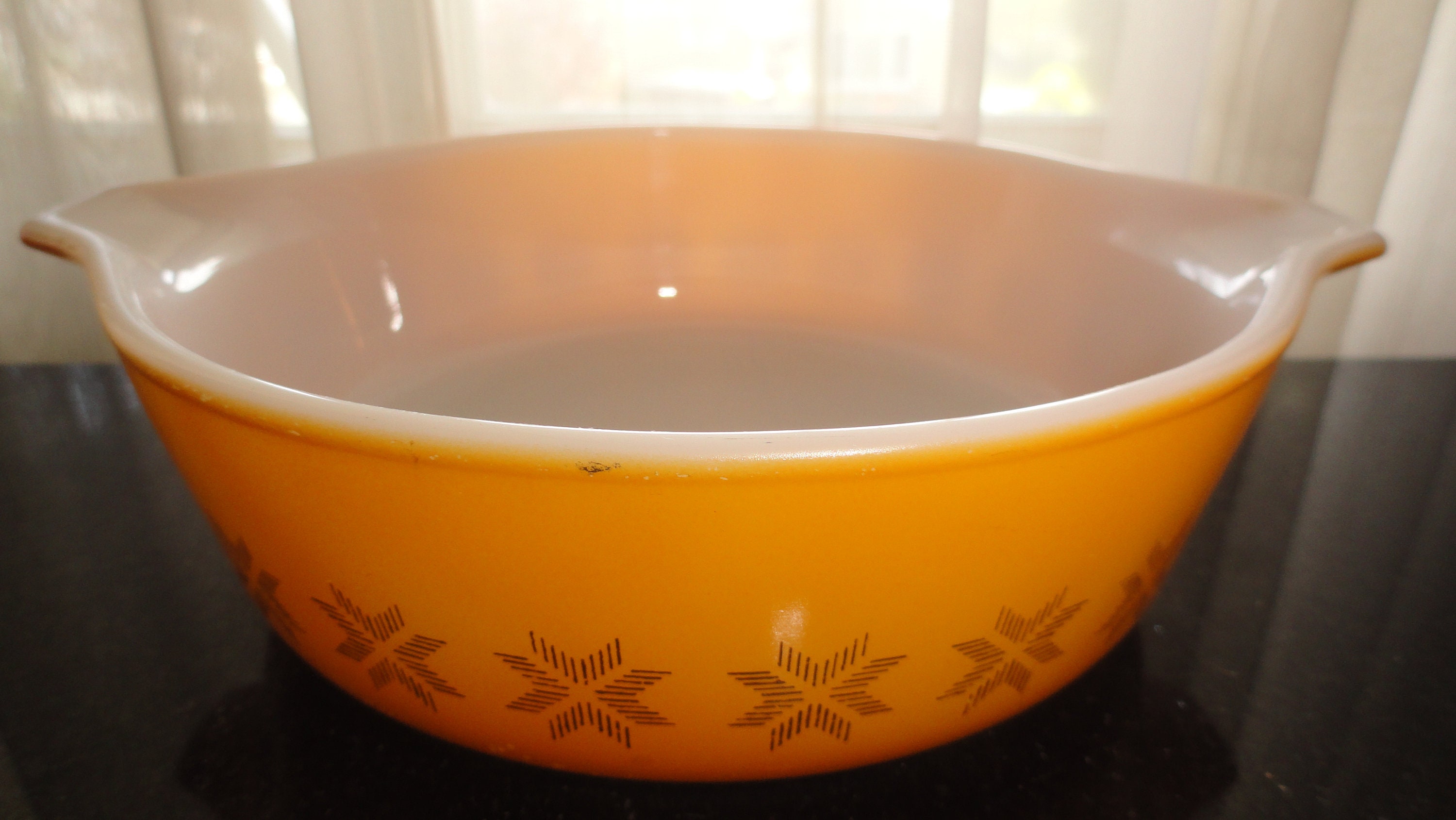 Mid Century Pyrex Orange Town and Country Brown Star 471 1 PT ...