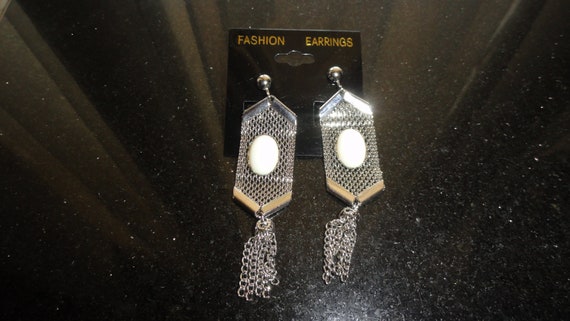 Vintage CELEBRITY NY Silver Tone Mesh Panel w/Tassels… - Gem