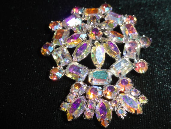Mid Century Aurora Borealis Crystal Ferris Wheel Silv… - Gem
