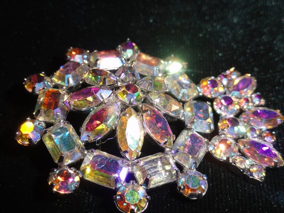 Mid Century Aurora Borealis Crystal Ferris Wheel Silv… - Gem