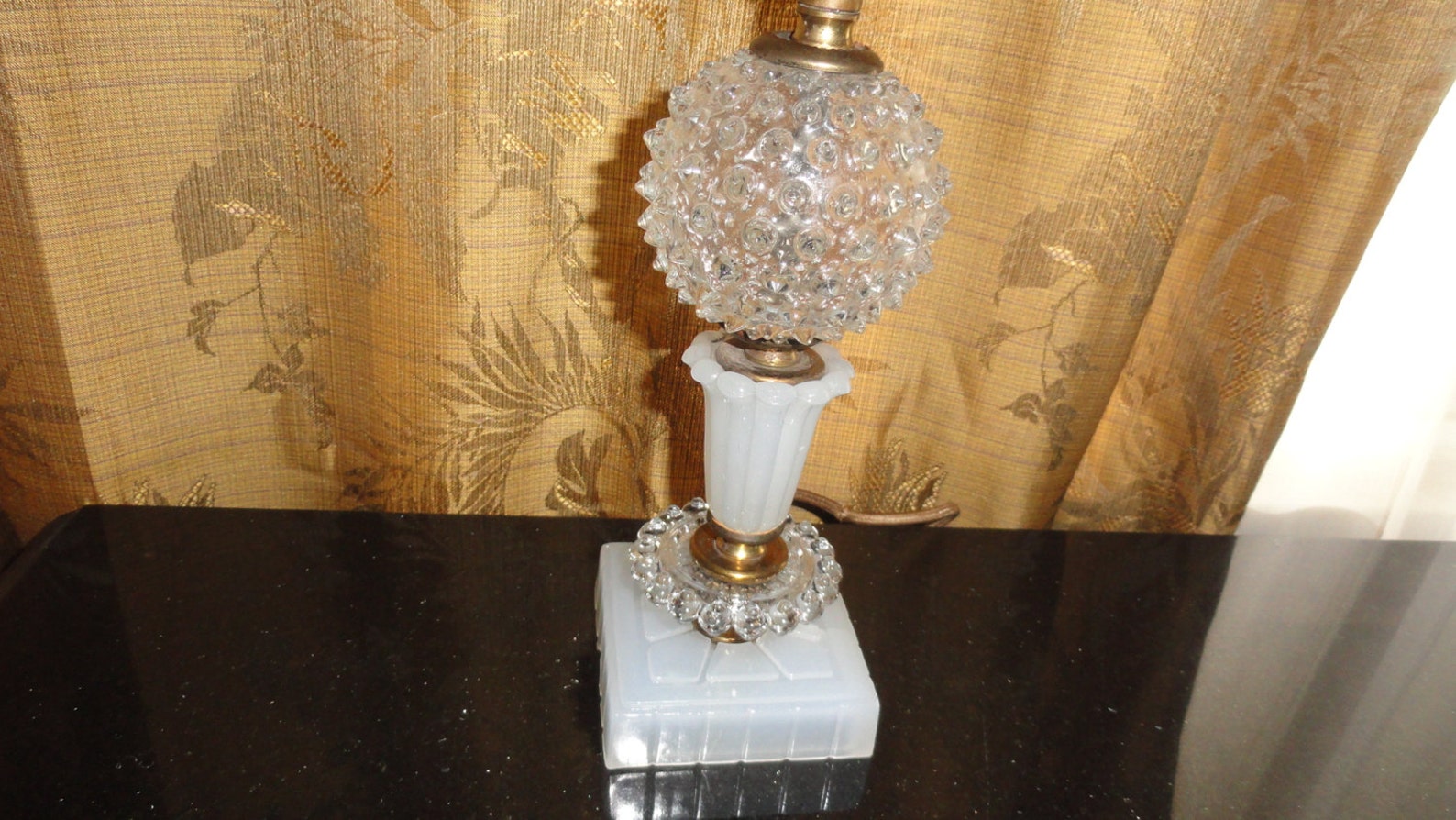 Antique 1910 P & S Paddle Switch Socket Clear Glass Hobnail Electrical ...