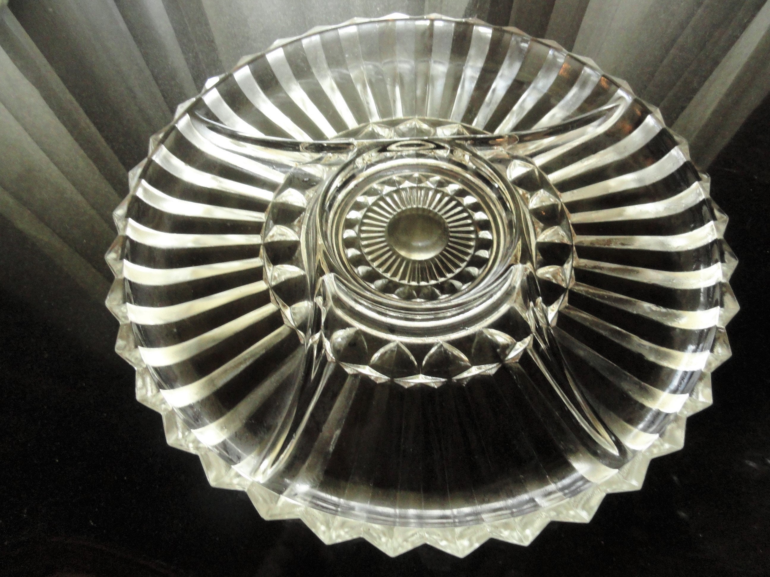 Art Deco 1940's Jeanette Glass National Giftware Patterned 5 Inverted ...