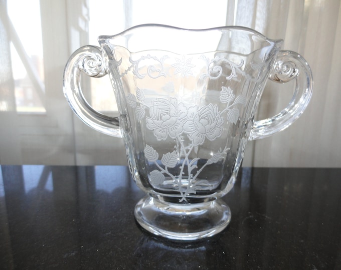 Art Deco 1930's Fostoria Crystal Glass Romance Midnight Rose Pattern ...