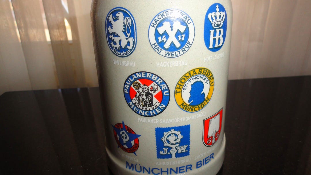 Vintage Munchner Bier 0.25 Liter GERZ Pottery Authentic German Beer Mug ...