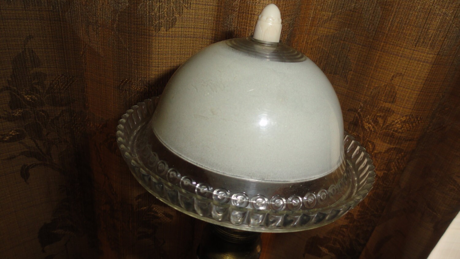 Antique 1910 P & S Paddle Switch Socket Clear Glass Hobnail Electrical ...