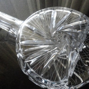 Mid Century Poland Lead Crystal Pinwheel Star of David Liquor Decanter ...