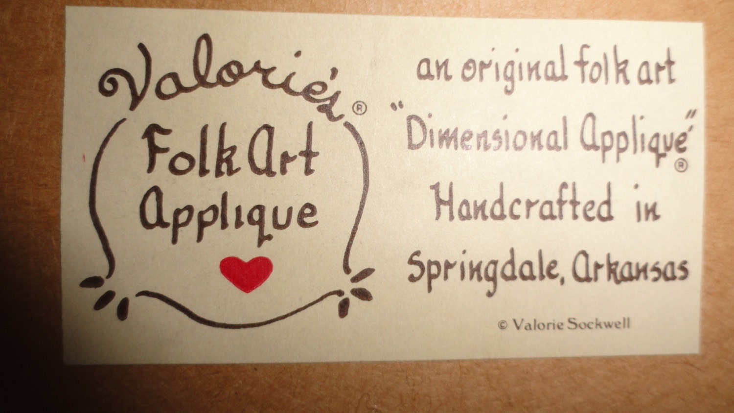 Vintage 1980's Valorie's Folk Art Dimensional Handcrafted Applique ...