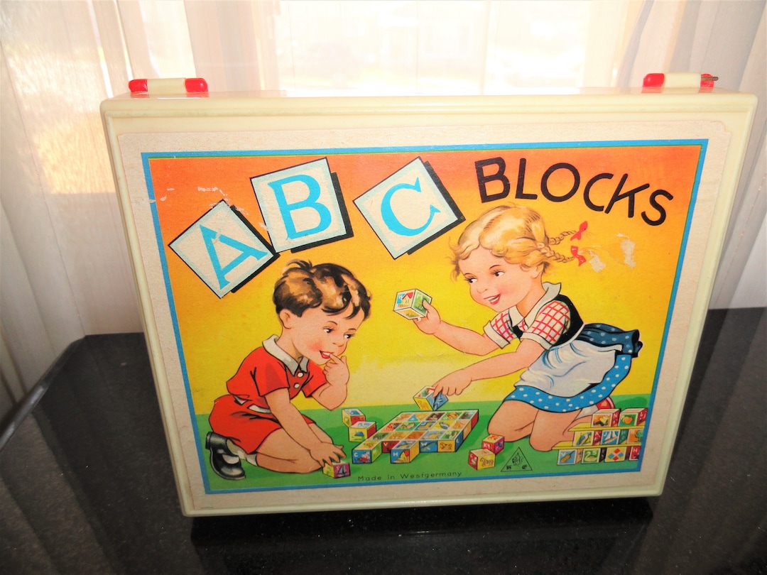 Mid Century 1950s ABC Blocks With Case, Abcs Numbers Blocks With ...