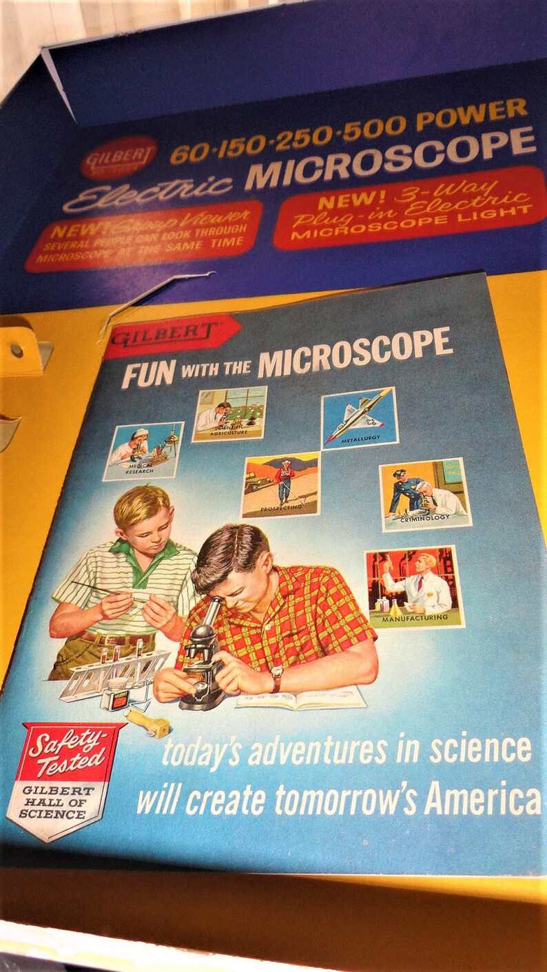 Mid Century 1960's Gilbert Microscope and Lab Set With Instruction ...