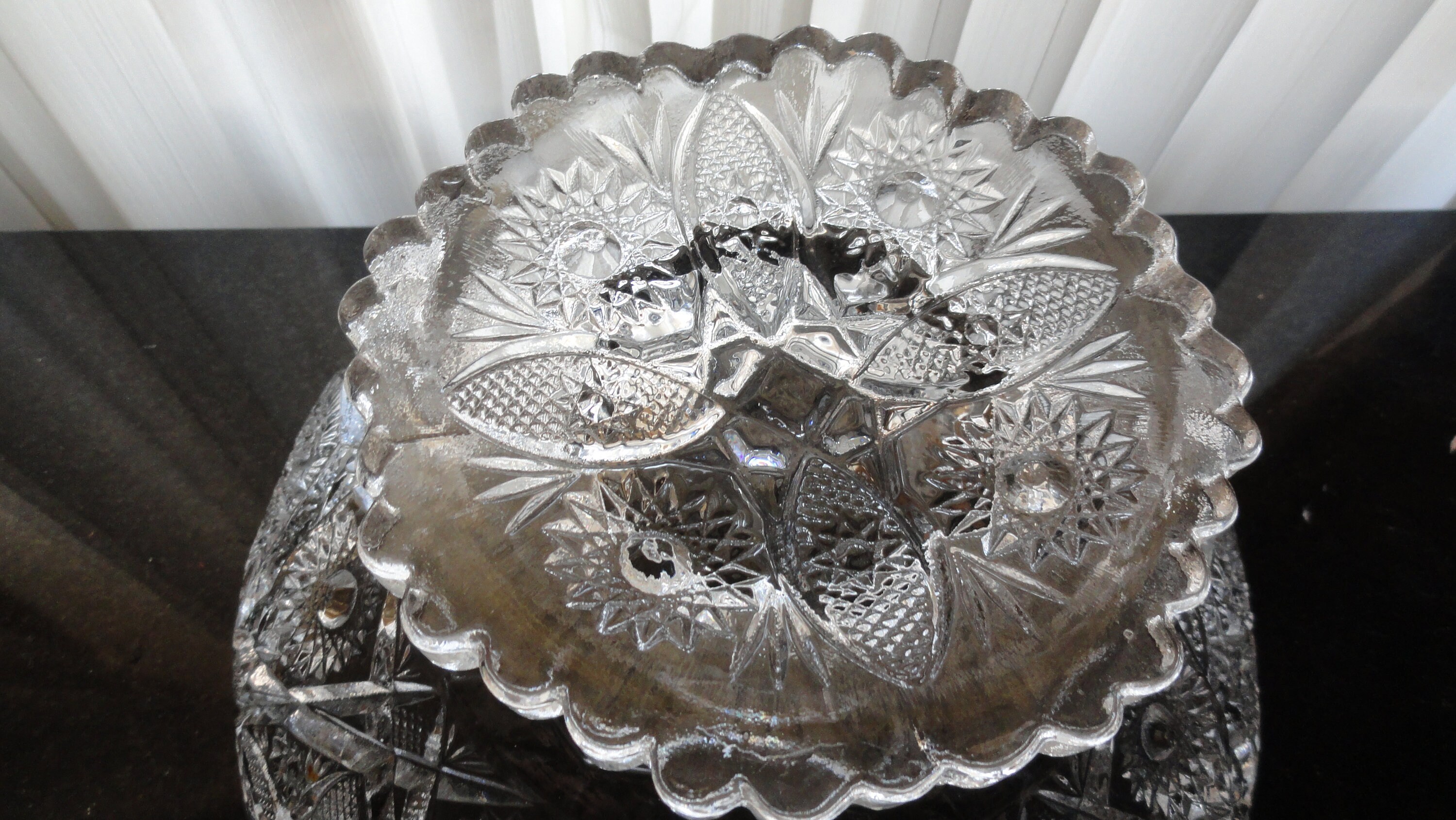 Mid Century Imperial Crystal Glass Company Pressed Glass 8-5/8" Footed ...