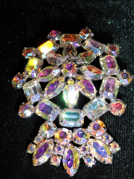 Mid Century Aurora Borealis Crystal Ferris Wheel Silv… - Gem