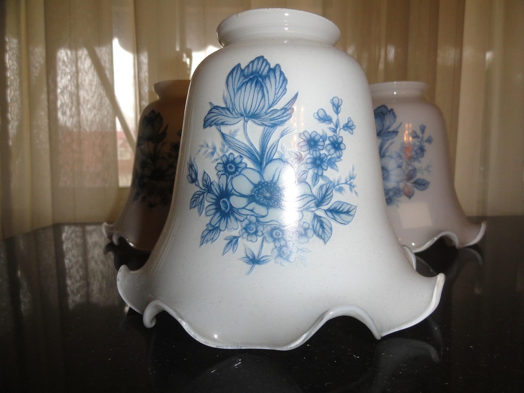Mid Century 1950's Delft Style Sconce Design Set of 3 White and Blue ...