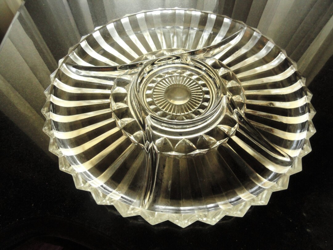 Art Deco 1940's Jeanette Glass National Giftware Patterned 5 Inverted ...