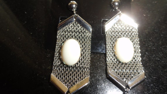 Vintage CELEBRITY NY Silver Tone Mesh Panel w/Tassels… - Gem