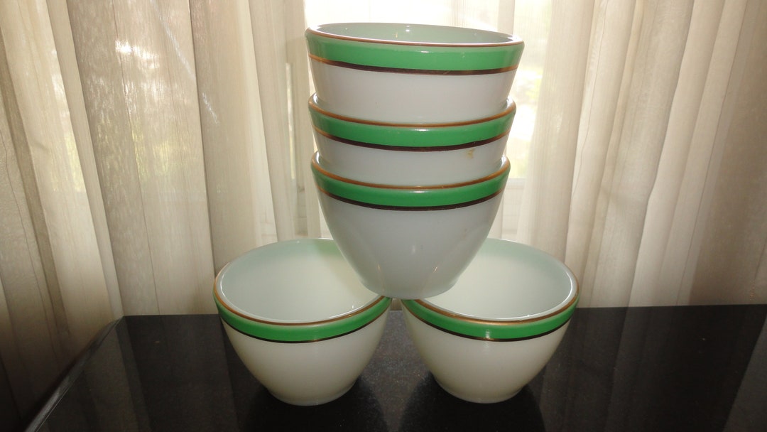 Art Deco Set of 5 Pyrex Corning Regency Made in U.S.A. Teal & Gold ...