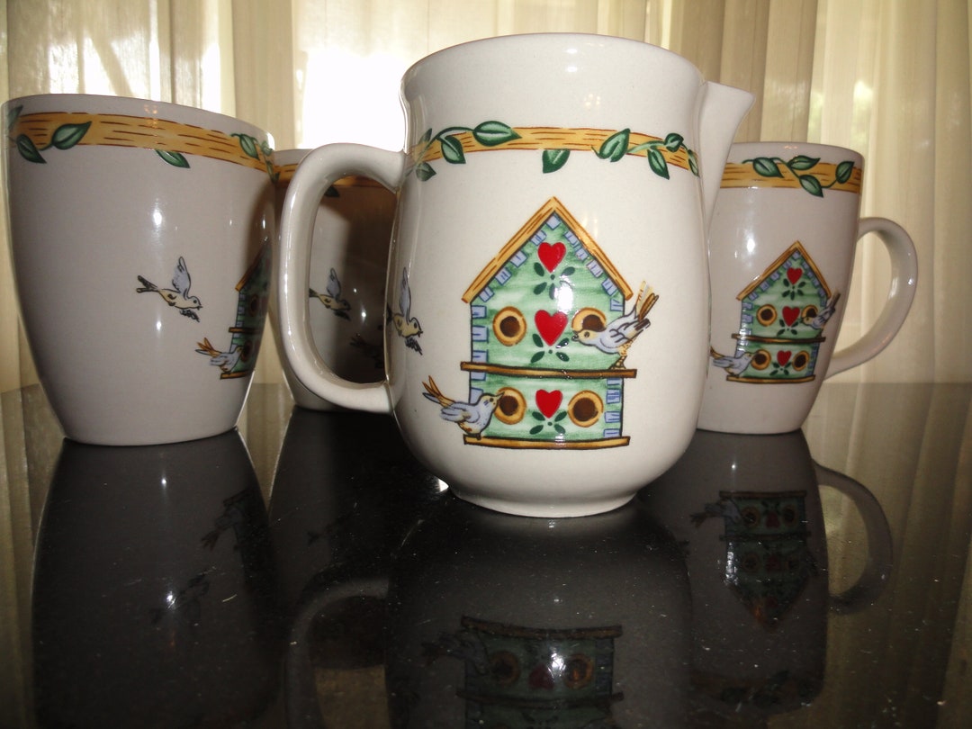 Vintage Thomson Pottery China Set of 4 Coffee Cups and 1 Creamer - Etsy