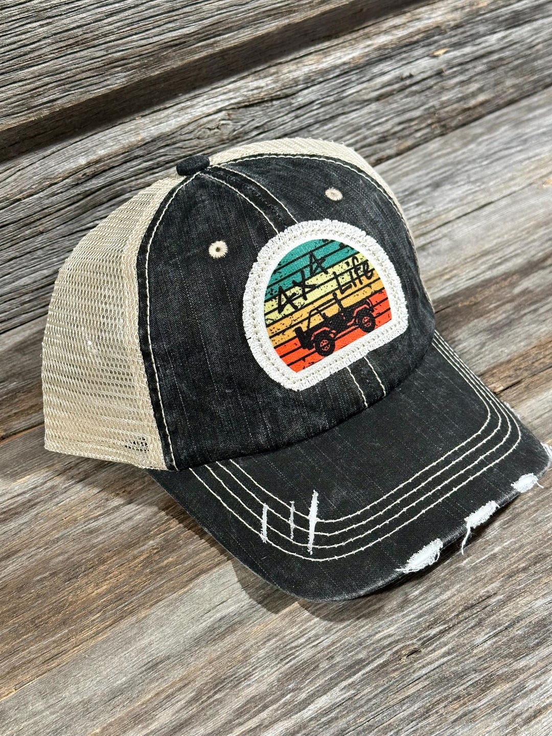 4x4-life Off-road Vehicle Hat Dark Gray Hat With Tan Mesh - Etsy