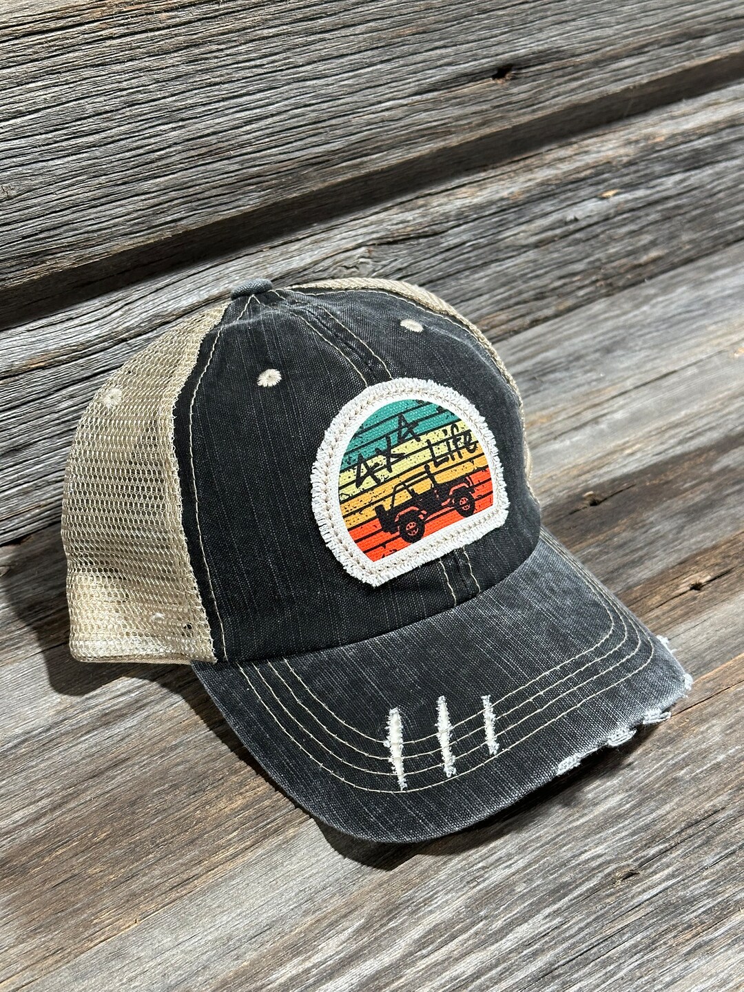 4x4-life Off-road Vehicle Hat Dark Gray Hat With Tan Mesh - Etsy