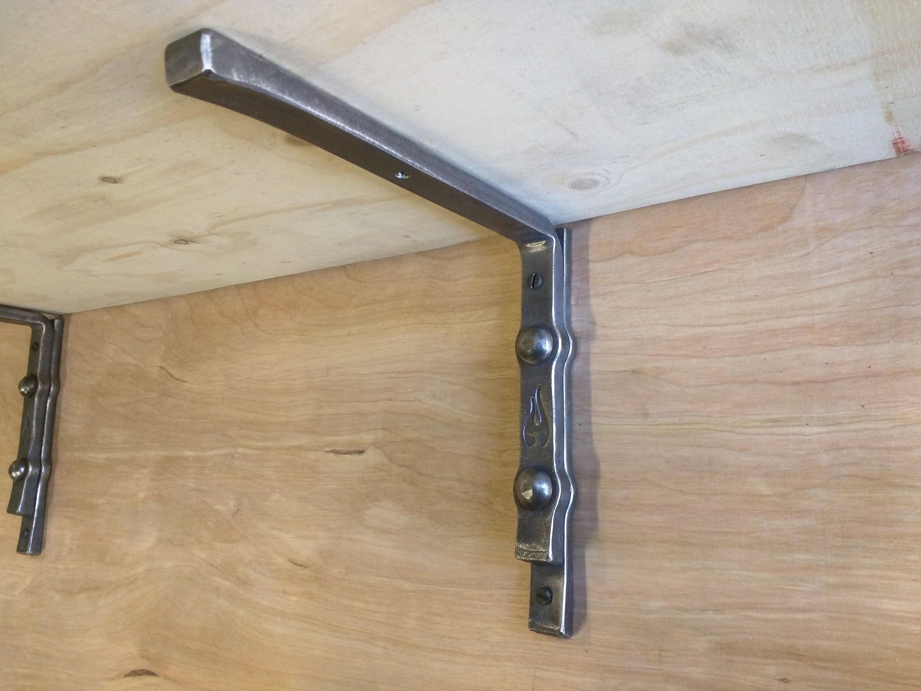A Pair of Square Shelf Brackets, Handmade Ironwork by Tom Fell ...